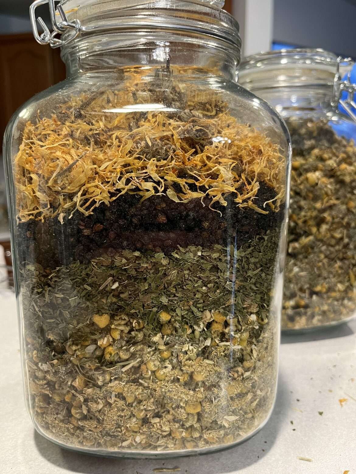 Chamomile, Calendula, Spearmint, Elderberry, and Raspberry Leaf Tea Blend - Shakan Ranch
