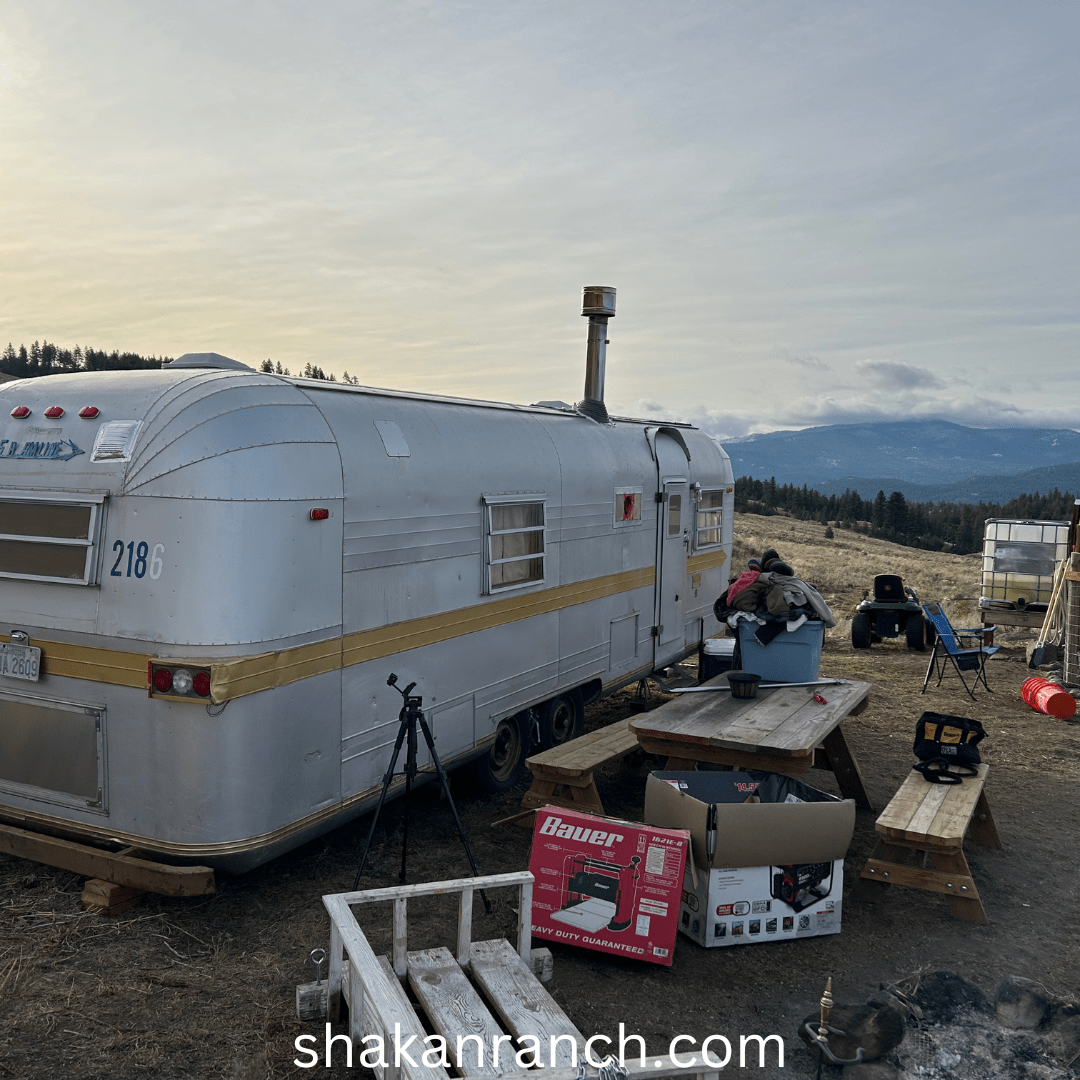 1972 Streamline Travel Trailer Renovation Exterior Photos - Shakan Ranch