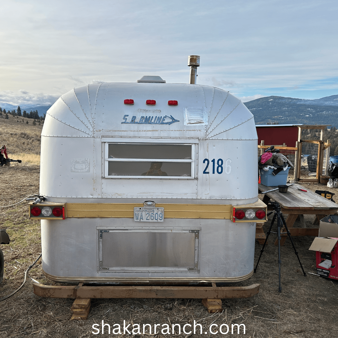 1972 Streamline Travel Trailer Renovation Exterior Photos - Shakan Ranch