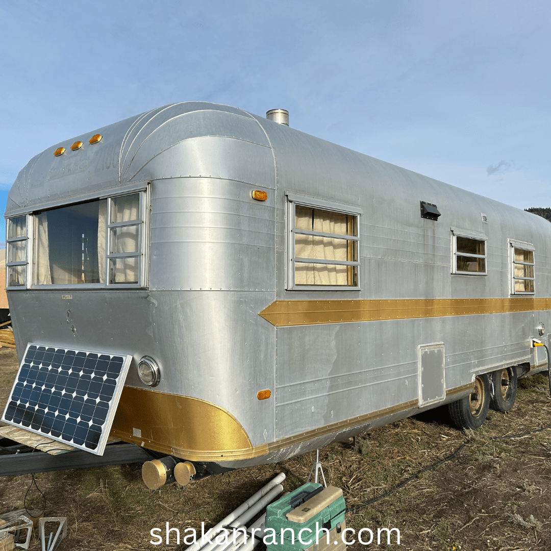 1972 Streamline Travel Trailer Renovation Exterior Photos - Shakan Ranch