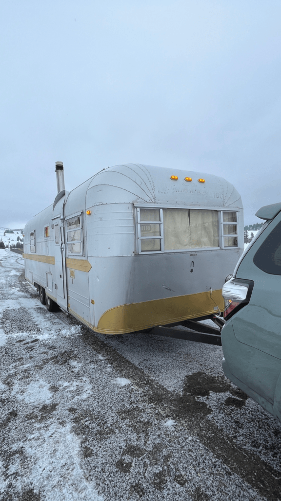 1972 Streamline Travel Trailer Renovation Exterior Photos - Shakan Ranch