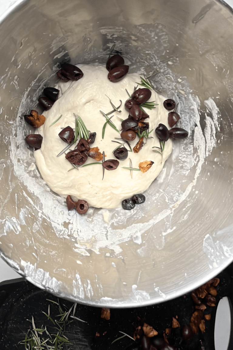 Roasted Garlic, Rosemary, and Kalamata Olives Sourdough Bread - Shakan ...